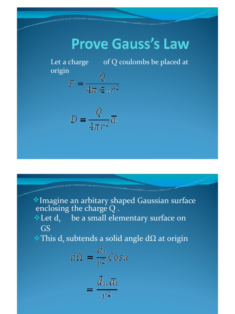 Prove Gauss'Law Work | PDF