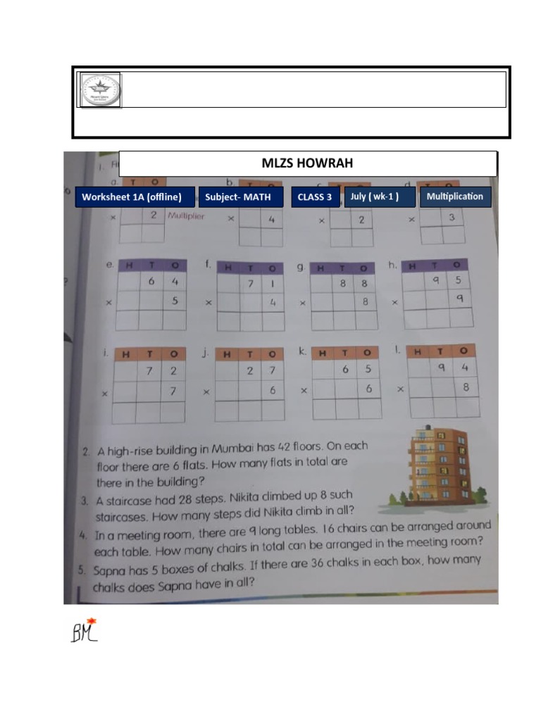 Class 3 Math Worksheet: Multiplication | PDF