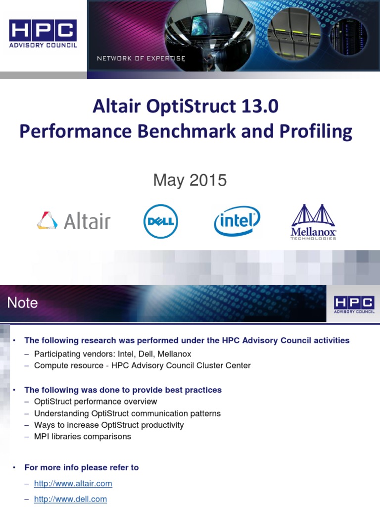 Altair Optistruct 130 Performance Benchmark and 4 Optistruct by Altair ...