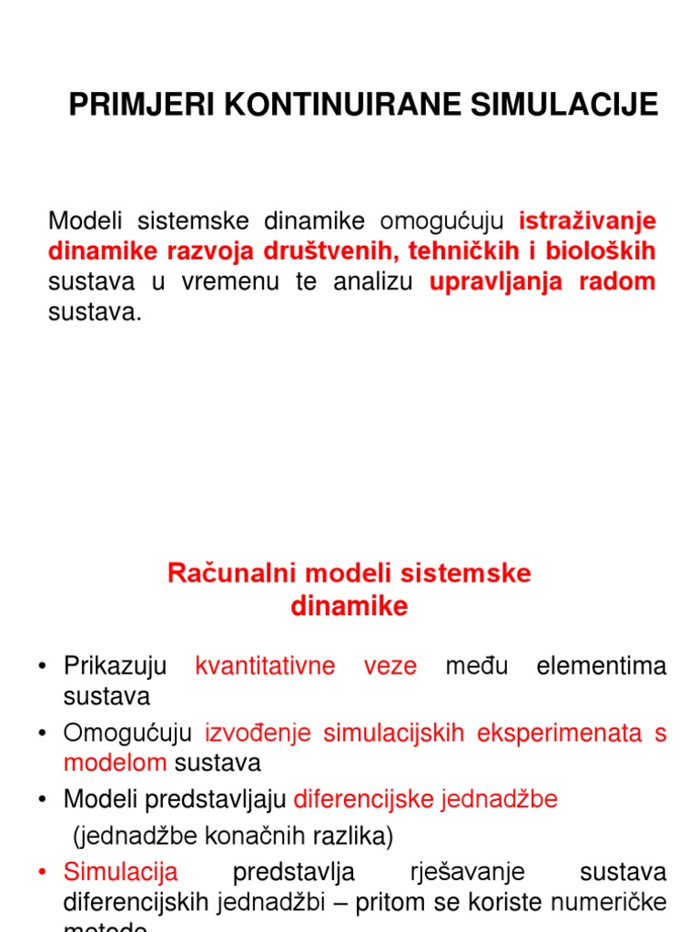 Primjeri Kontinuirane Simulacije | PDF