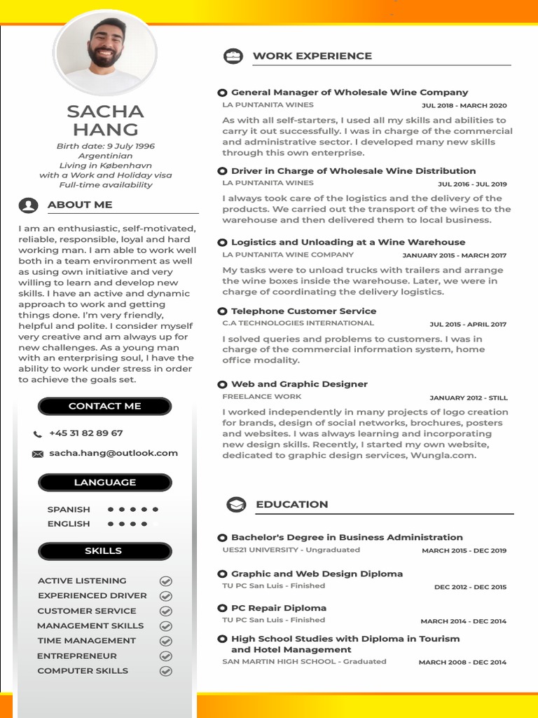 Sacha Hang CV PDF | PDF | Logistics | Communication