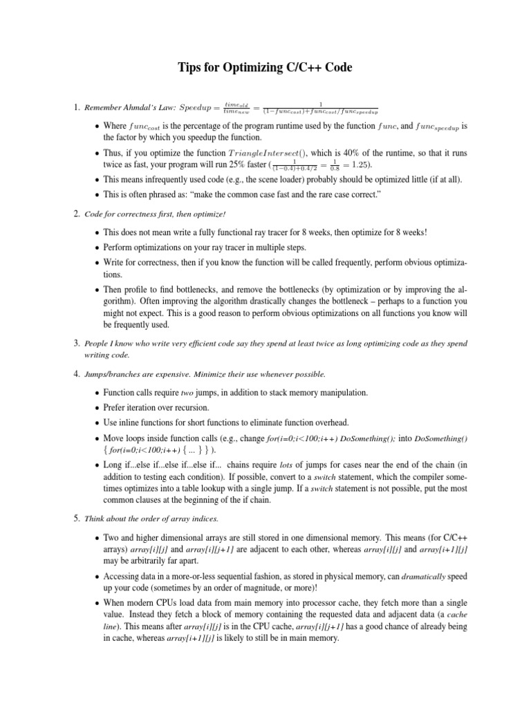 Tips For Optimize | PDF | Subroutine | Array Data Structure