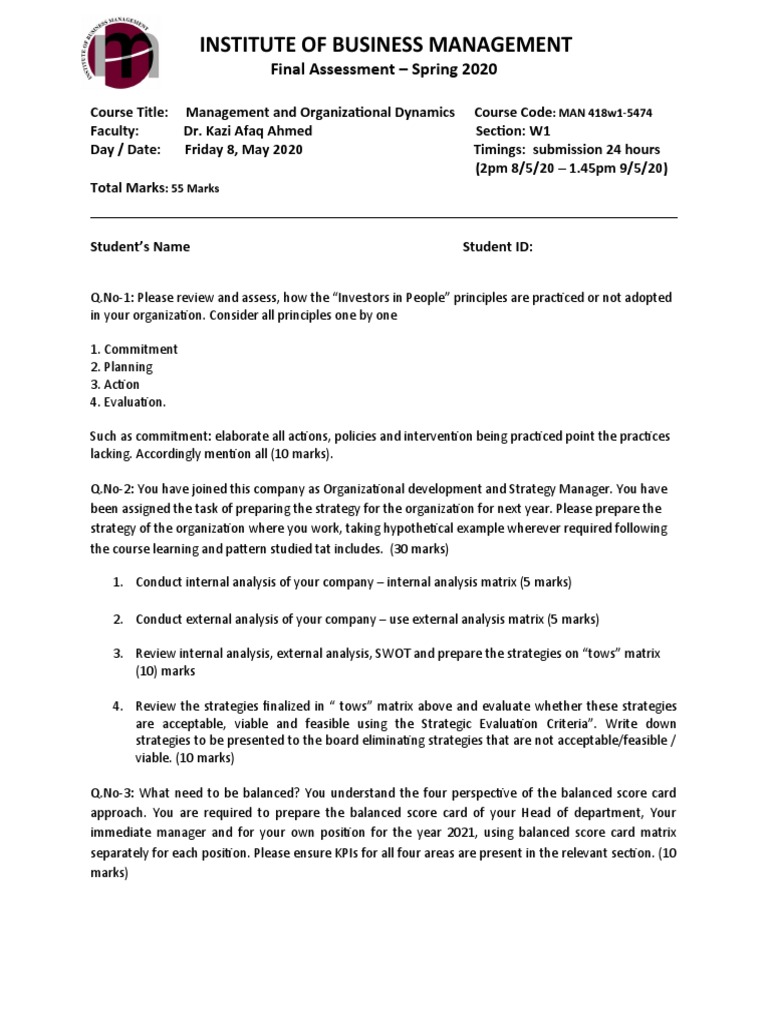 Final Assessment - MoD Friday 8 May (5474) | PDF | Evaluation | Cognition