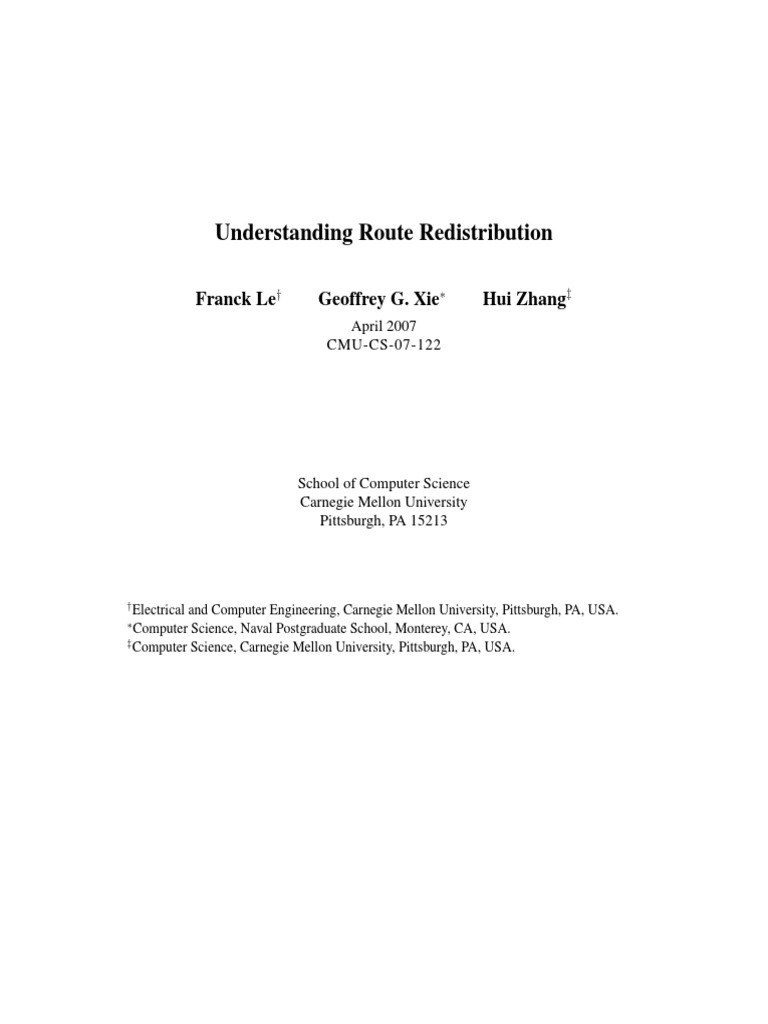 Understanding Route Redistribution | PDF | Routing | Router (Computing)