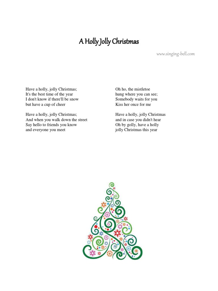 Holly Jolly Christmas Lyrics | PDF