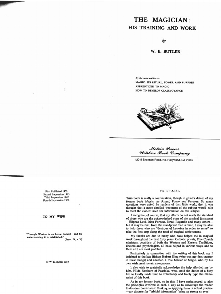 W E Butler The Magician His Training and Work | PDF | Occult | Mediumship