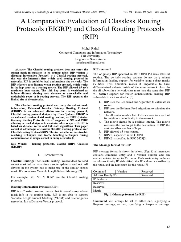 Classless vs Classful Routing Protocols | PDF | Routing | Network ...