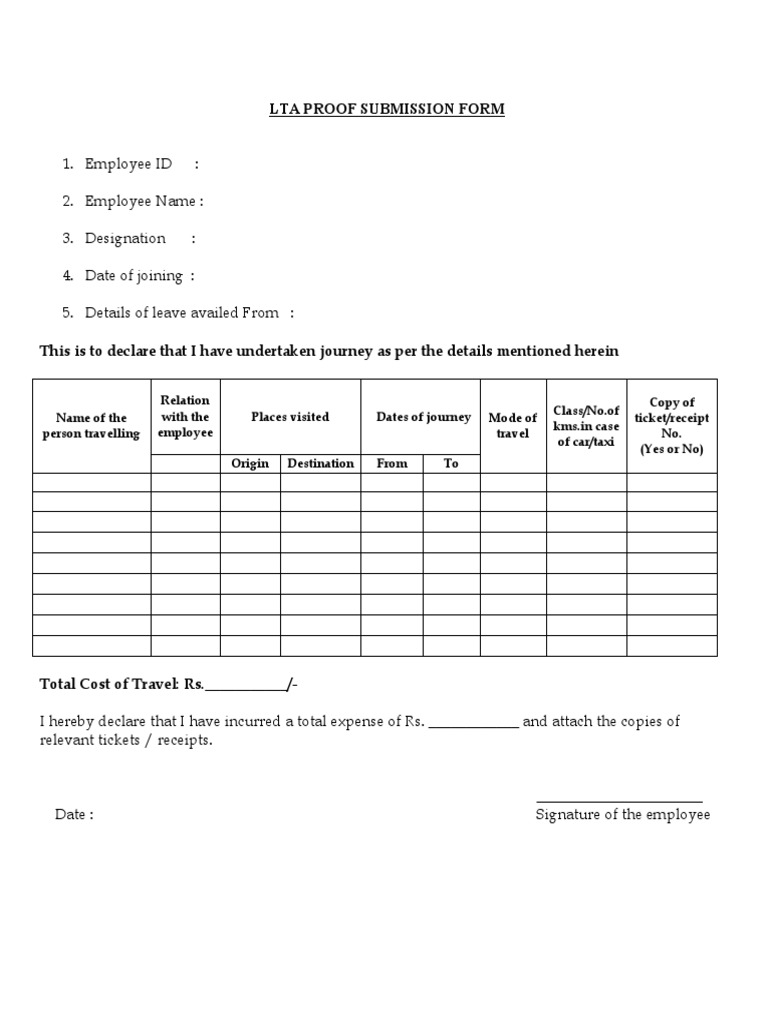 LTA Claim Form | PDF