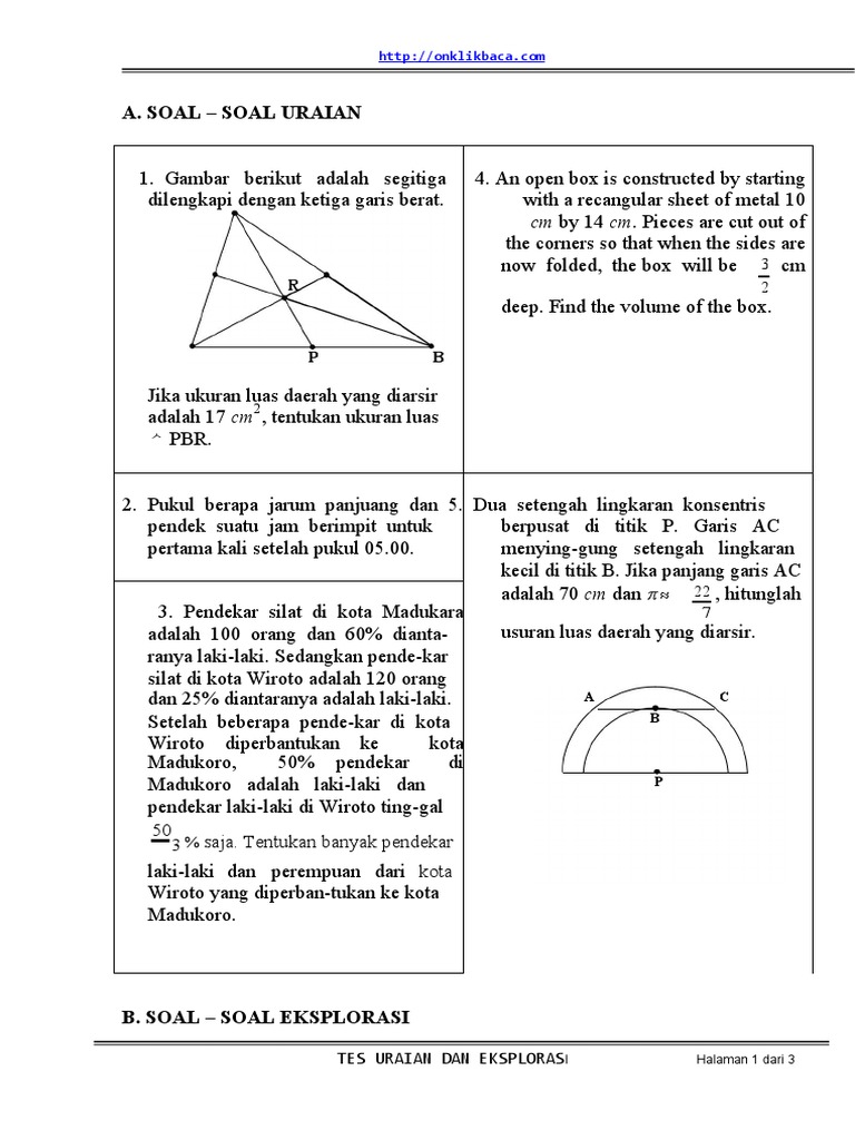 Olimpiade Matematika Onklikbaca 2 | PDF