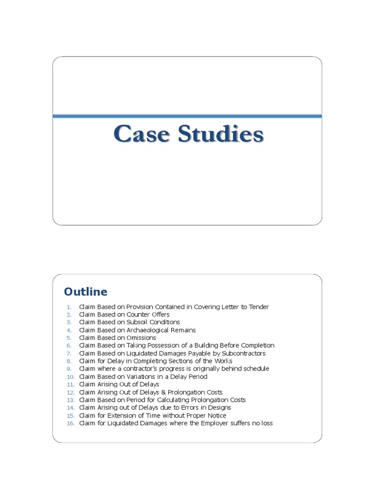 03 Case Studies - Answers | PDF | Liquidated Damages | Damages
