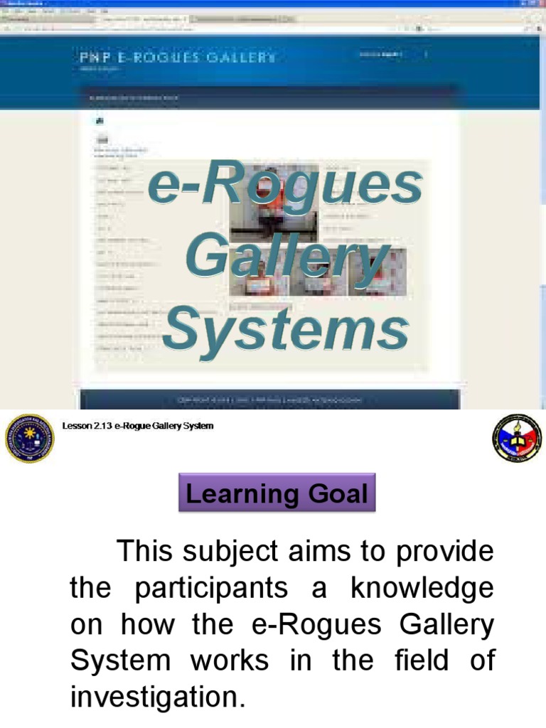 e-Rogues Gallery System Overview | PDF | World Wide Web | Internet & Web