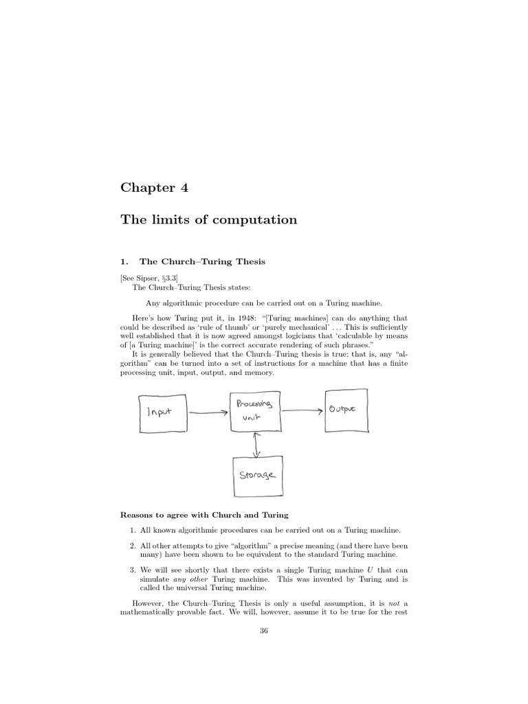 The Limits of Computation: 1. The Church-Turing Thesis | PDF | Algorithms | Set (Mathematics)