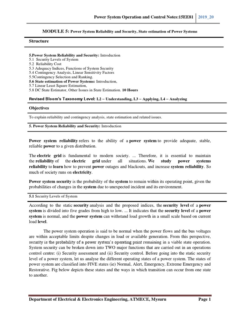 Module 5notes - PSOC | PDF | Reliability Engineering | Electric Power ...