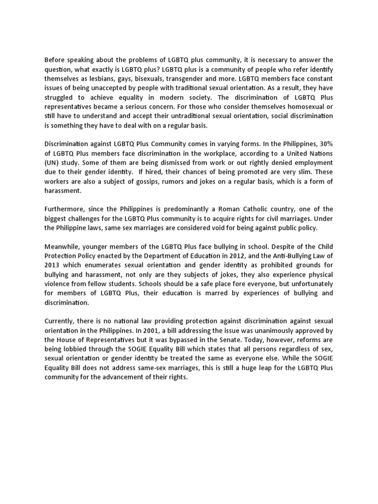 Argumentative Essay | Download Free PDF | Lgbt | LGBTQIA+ Studies