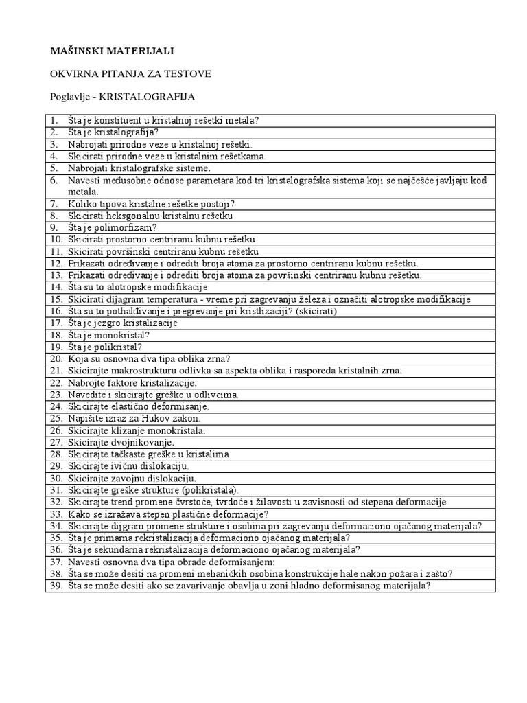 Pitanja Za Test 1 | PDF