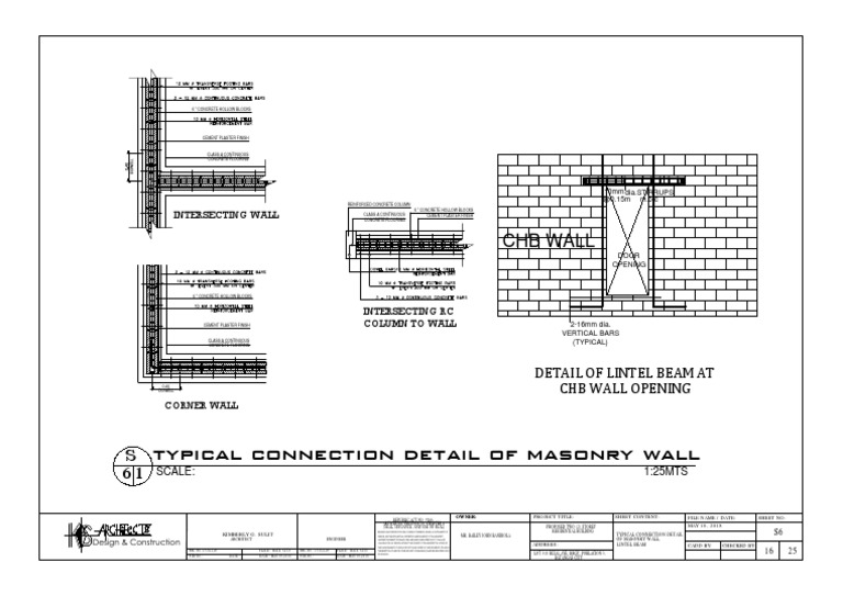 Typical Connection Details of Masonry Walls and Reinforced Concrete ...