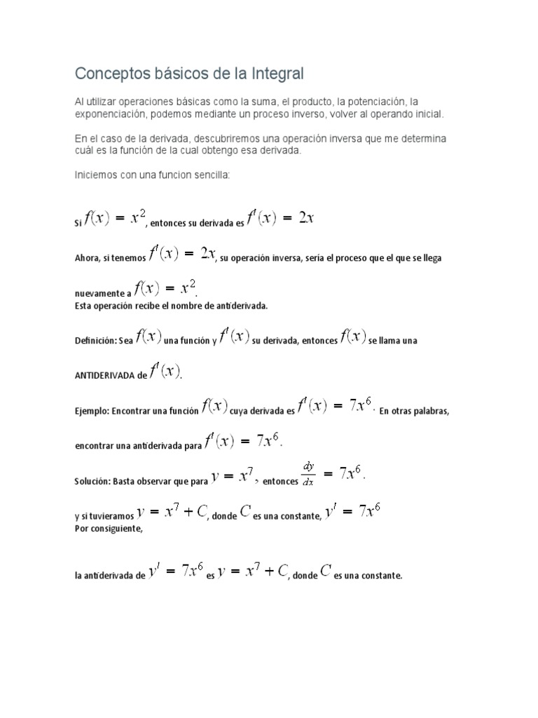 Conceptos Básicos de La Integral | PDF | Integral | Función continua