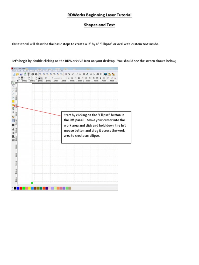 RDWorks V8 Laser Tutorial: Shapes & Text | PDF | Button (Computing ...