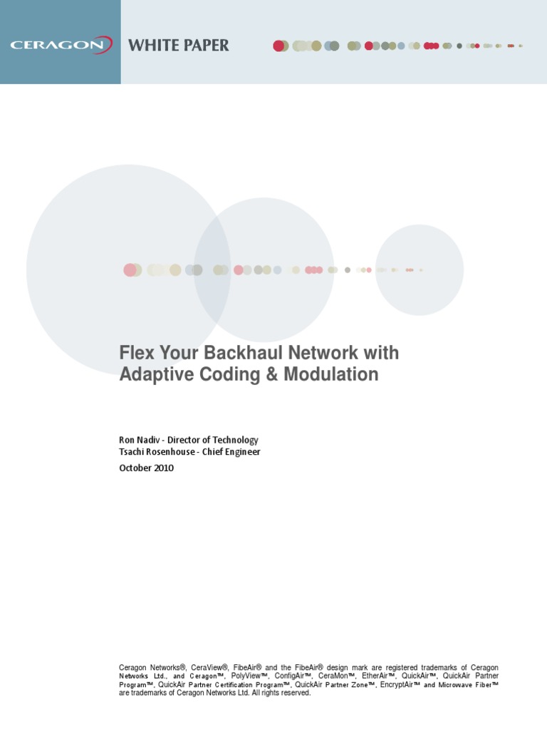 Ceragon Adaptive Coding Modulation White Paper PDF | PDF | Bit Rate | Radio