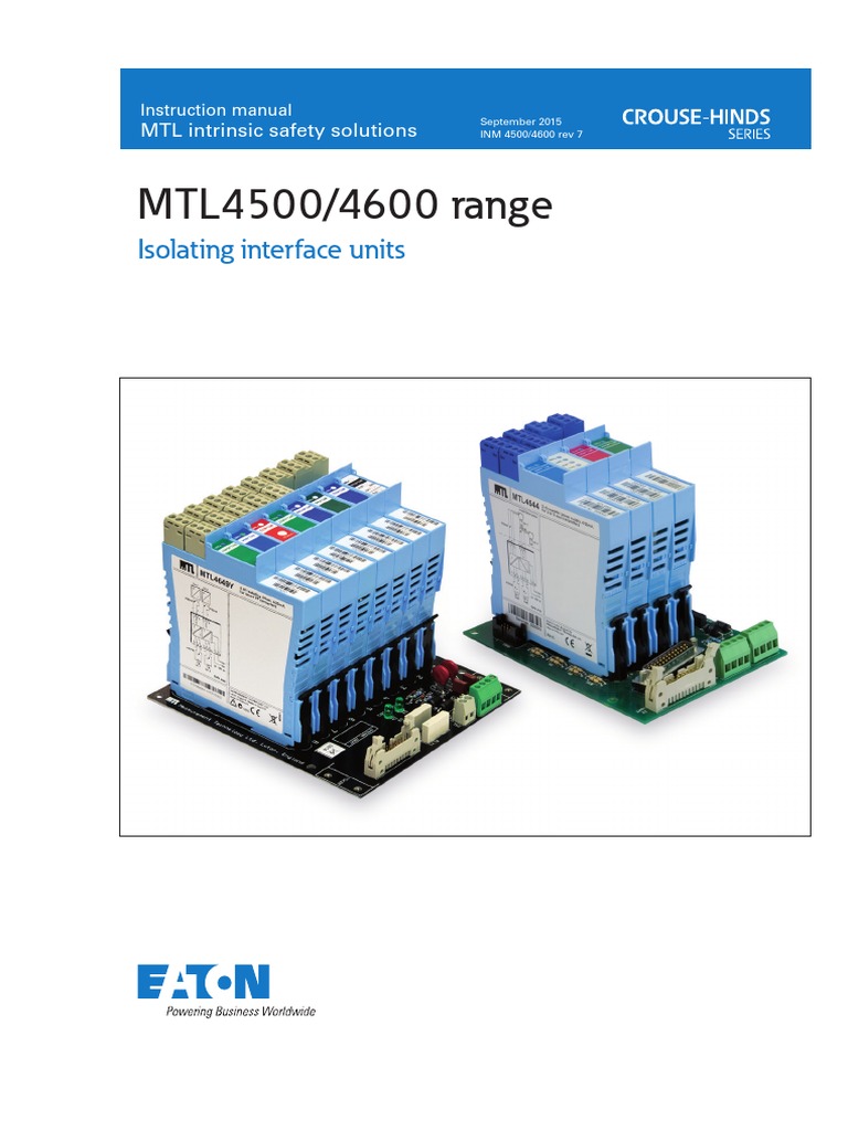 MTL 4500 - 4600 Manual | PDF | Electrical Connector | Safety