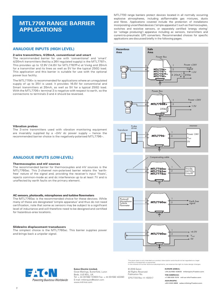 Mtl7700 Range Barrier Applications: Analogue Inputs (High Level) | PDF ...