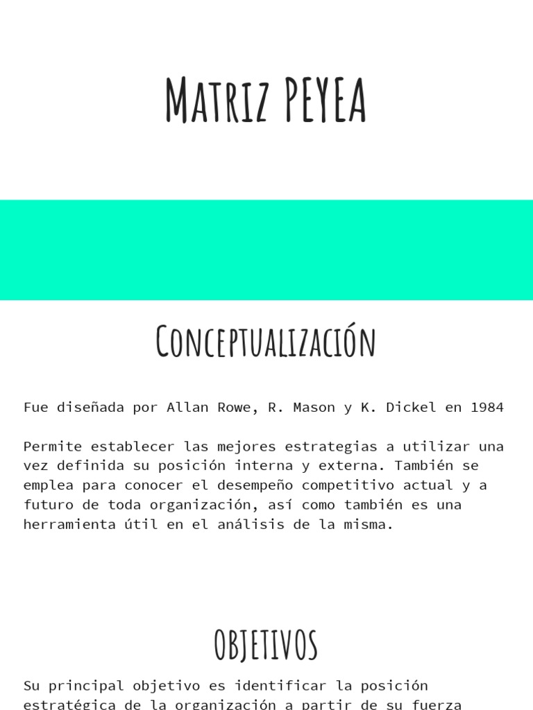 Matriz PEYEA | PDF | Sistema de coordenadas Cartesianas | Economias
