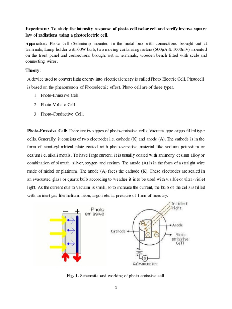 Experiment Photocell6572 | PDF | Photoelectric Effect | Semiconductors