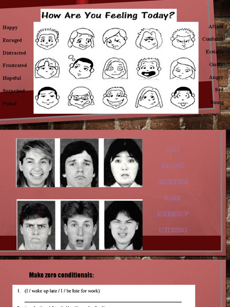 Happy Enraged Distracted Frustrated Hopeful Surprised Proud Afraid ...