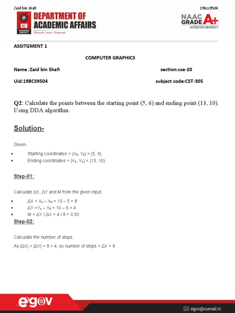 Solution-: Calculate The Points Between The Starting Point (5, 6) and ...