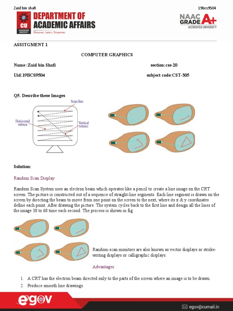 Random Scan Display:: Advantages | PDF | Imaging | Computer Graphics