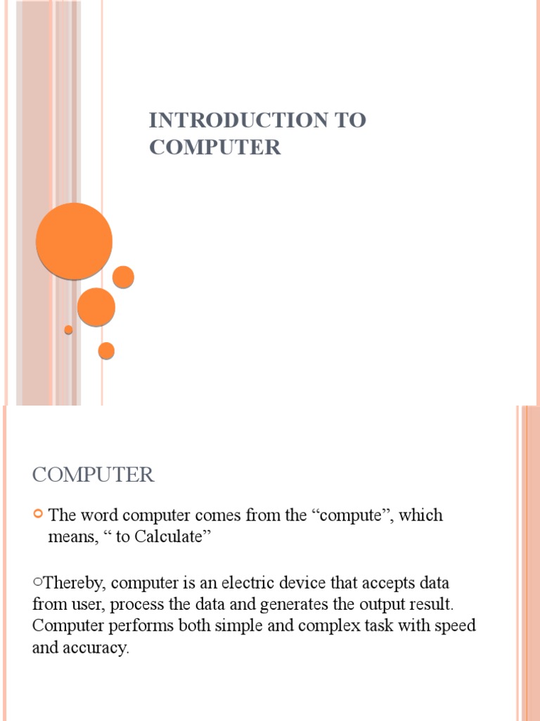 Introduction To Computer Pdf Input Output Microcomputers