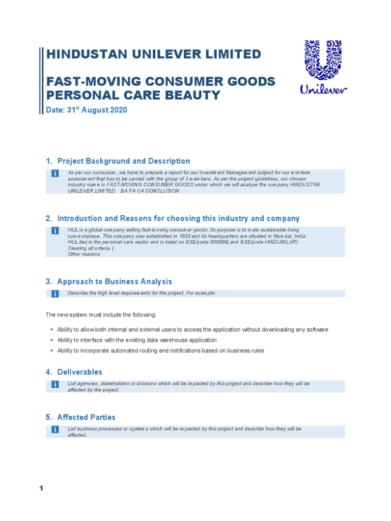 HUL Investment Analysis Report | PDF | Business Analysis | Business