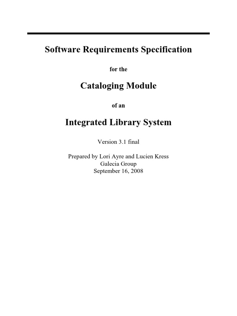 Software Requirements Specification: For The | PDF