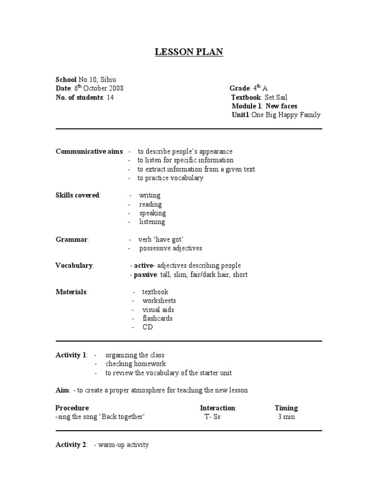 Lesson Plan: TH TH | PDF | Lesson Plan | Education Theory