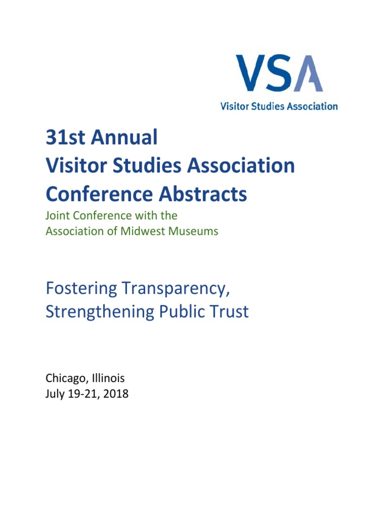 2018 VSA Conference Abstracts | PDF | Design Thinking | Museum