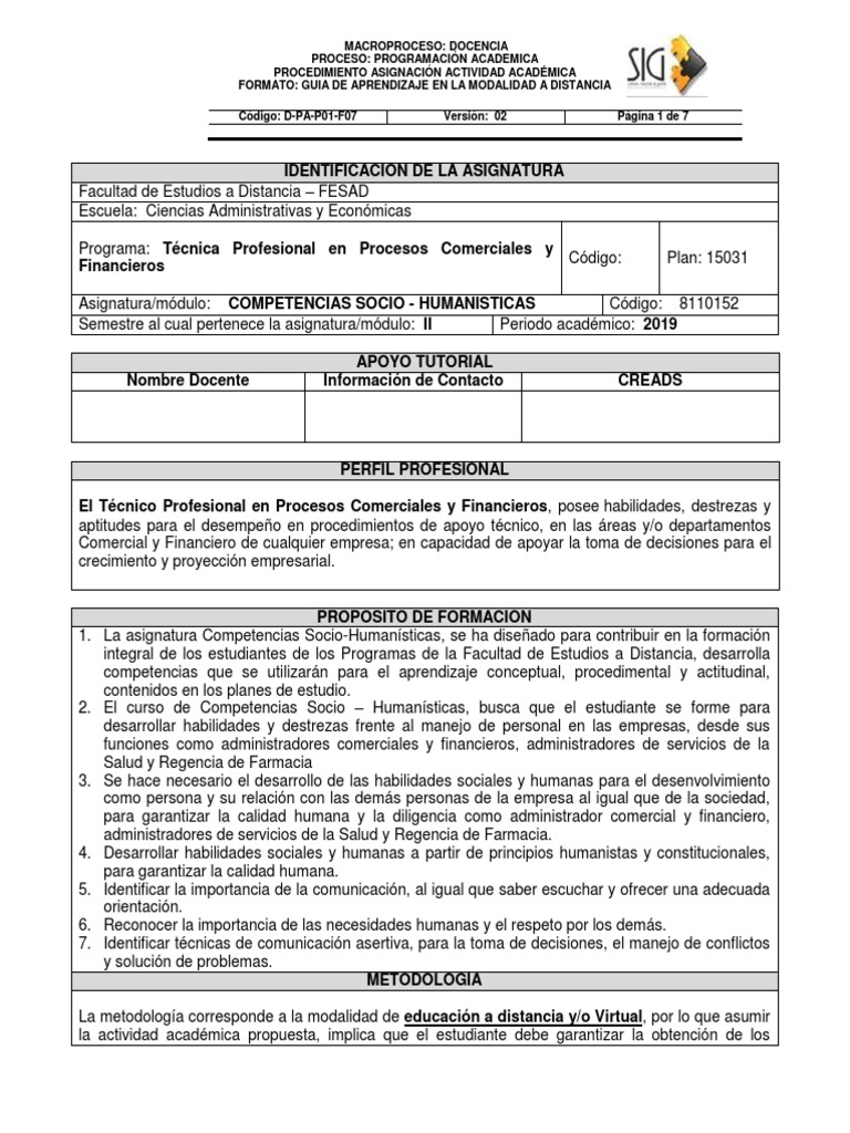 Competencias Socio-Humanisticas | PDF | Humanidades | Aprendizaje