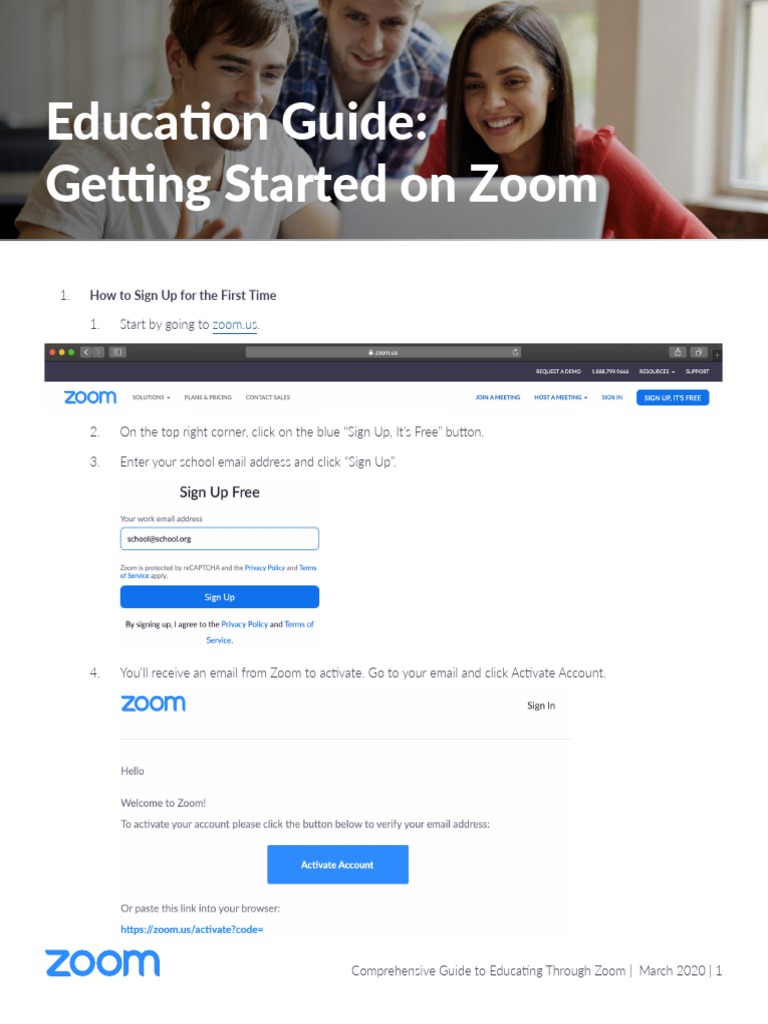 Education Guide - Getting Started On Zoom | PDF | Communication | Software
