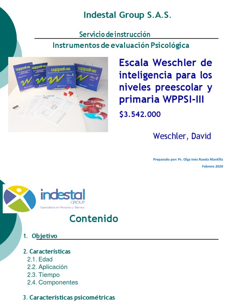 Evaluación WPPSI-III: Guía de Aplicación | PDF | Percepción | Memoria