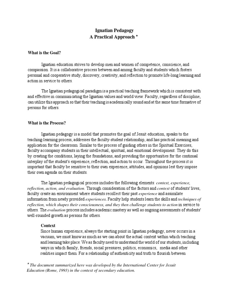 IPP Ignatian Pedagogy PDF | PDF | Pedagogy | Neuropsychological Assessment