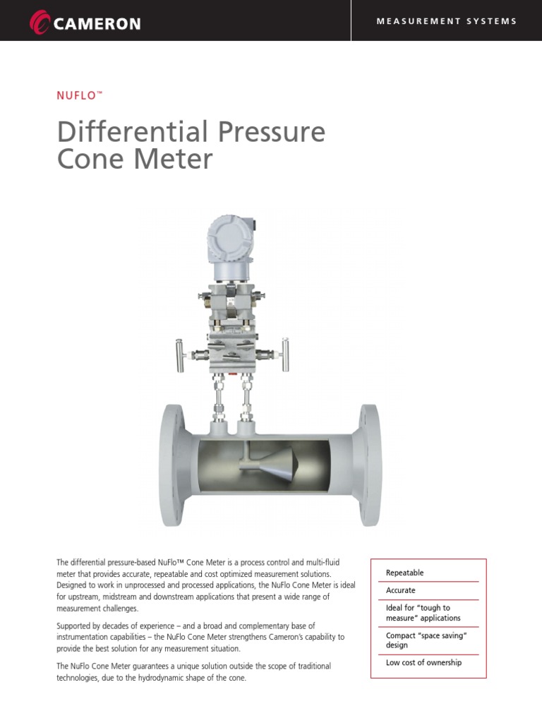 Differential Pressure Cone Meter: Nuflo | PDF | Flow Measurement ...