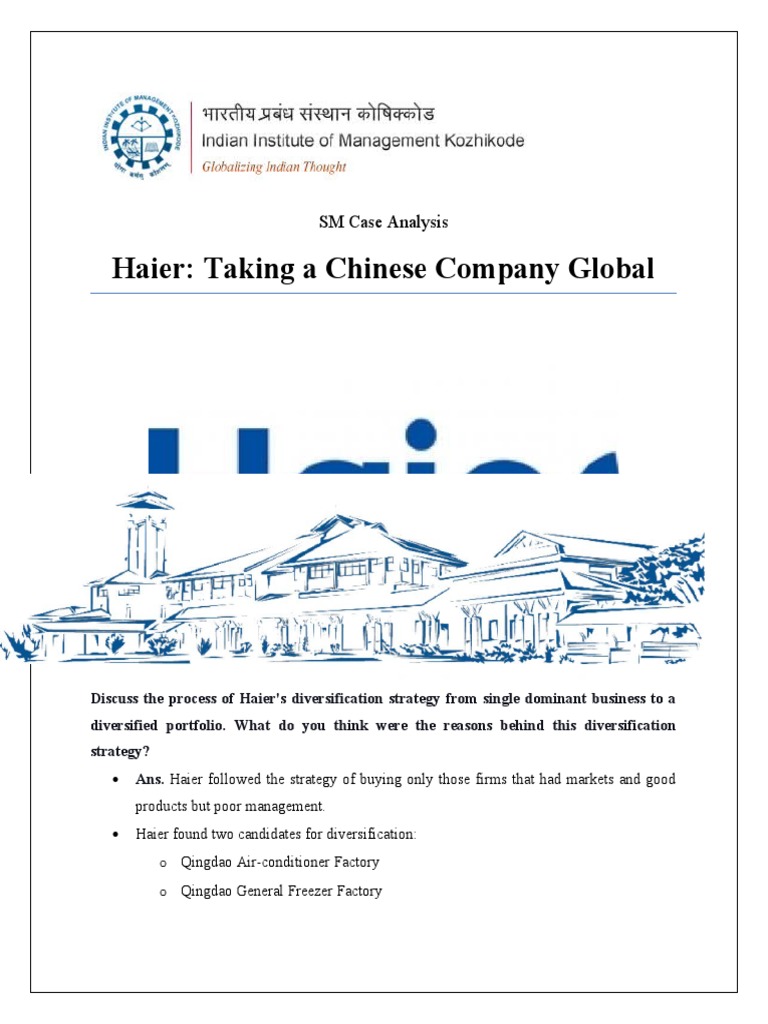 Haier's Diversification and Globalization Strategies | PDF ...
