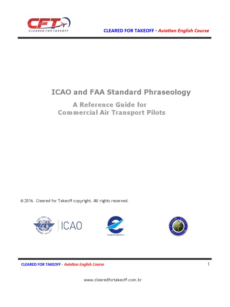 ICAO and FAA Standard Phraseology: A Reference Guide For Commercial Air ...