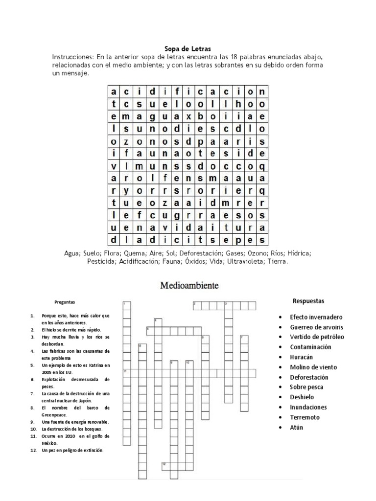 Sopa de Letras | PDF | Ciencia y matemáticas