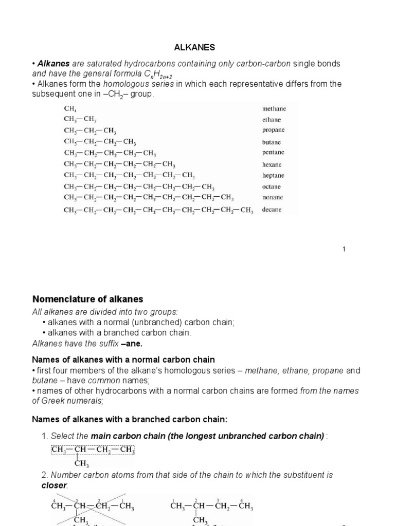 Alkanes | PDF | Alkane | Radical (Chemistry)