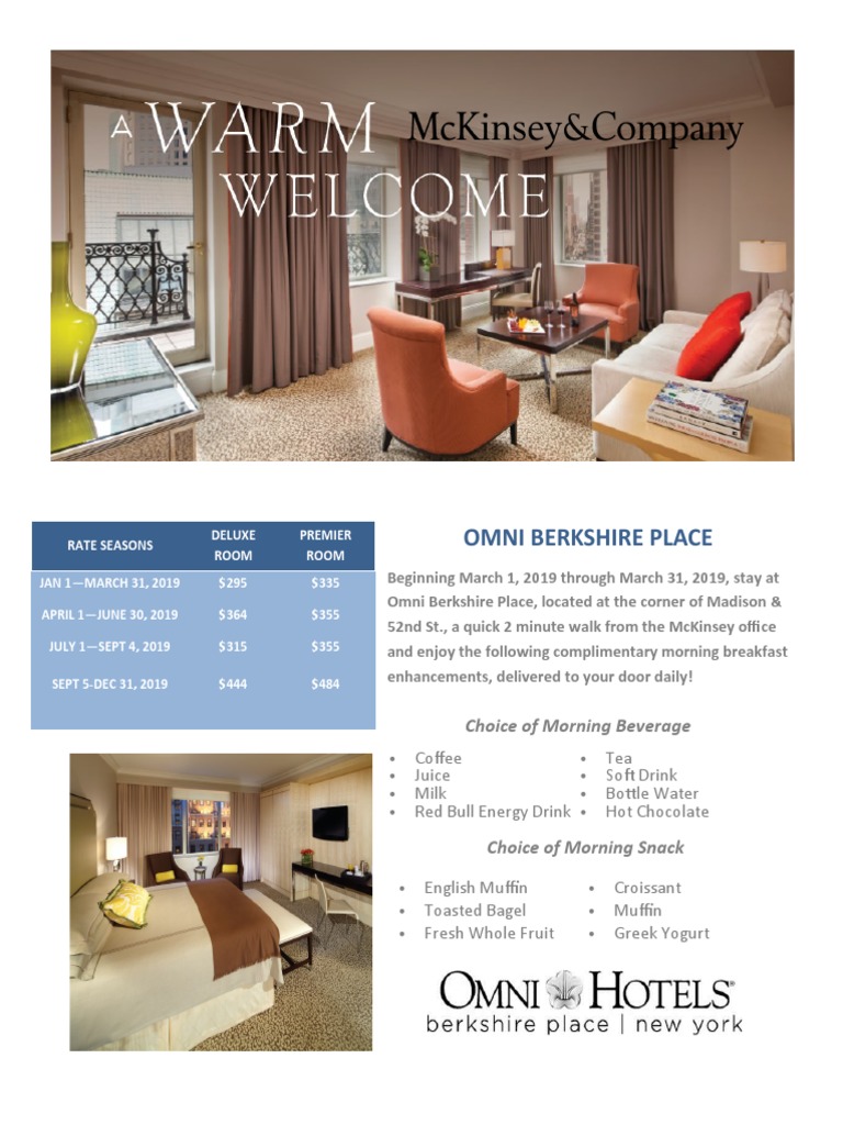 Complimentary Breakfast at Omni Berkshire | PDF | Cooking, Food & Wine