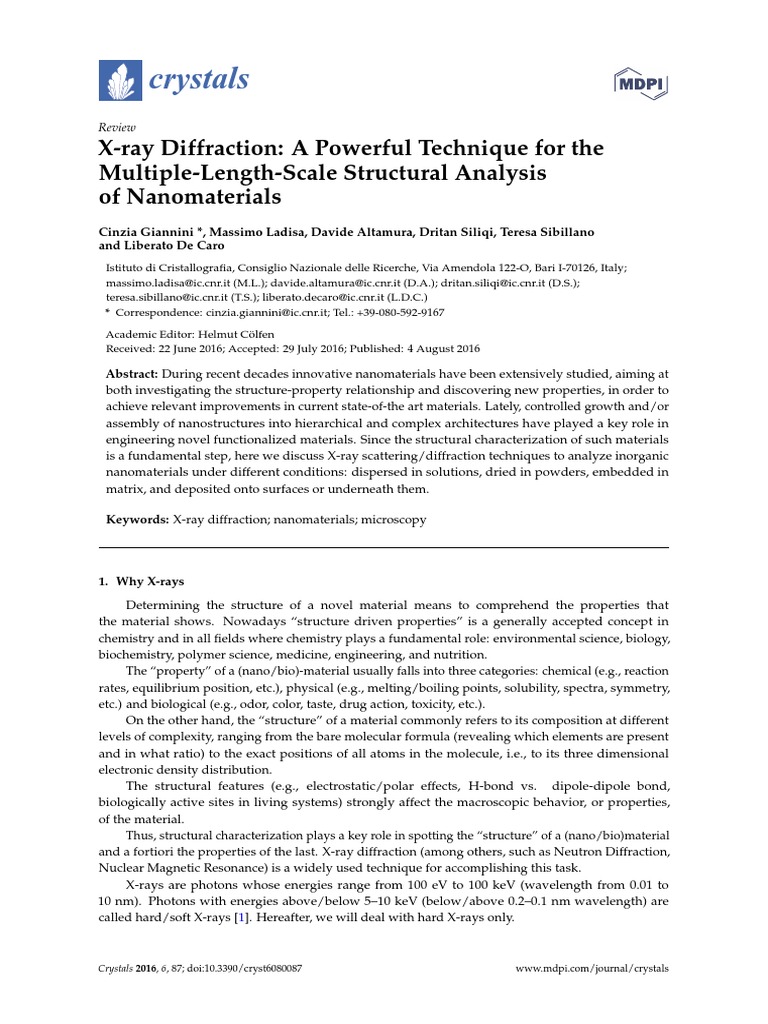 Crystals: X-Ray Diffraction: A Powerful Technique For The Multiple-Length-Scale Structural ...