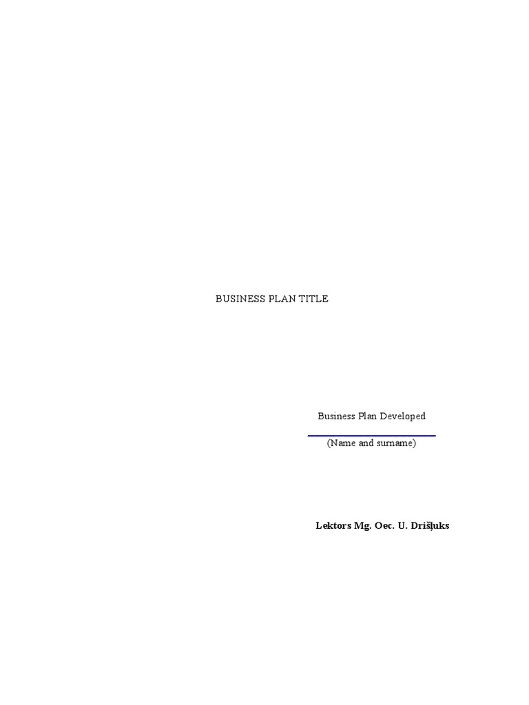 Business Plan Title: Lektors Mg. Oec. U. Drišļuks | PDF | Swot Analysis ...