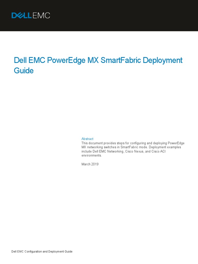 Dell EMC PowerEdge MX SmartFabric Deployment PDF | PDF | Ip Address ...