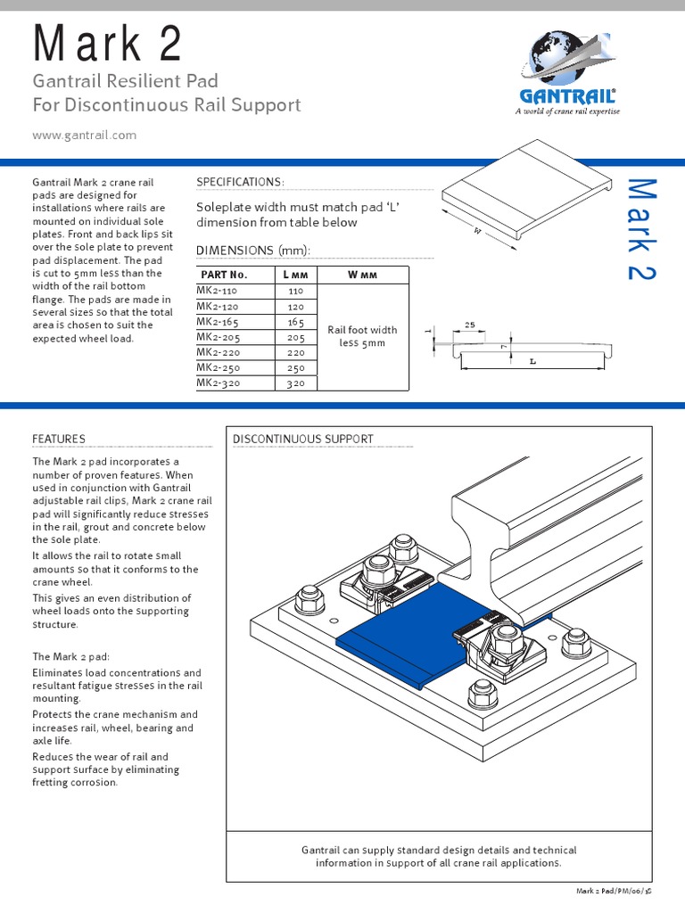 Gantrail Resilient Pad For Discontinuous Rail Support | Download Free ...