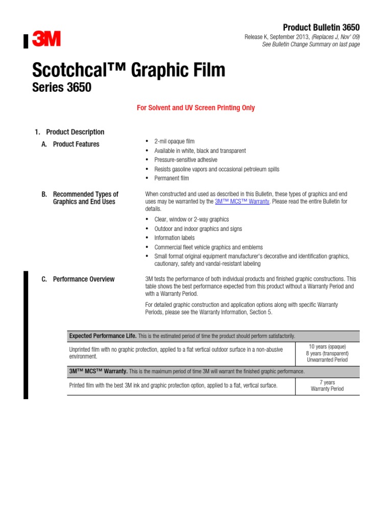 3M Scotchcal 3650 | PDF | Recreational Vehicle | Truck